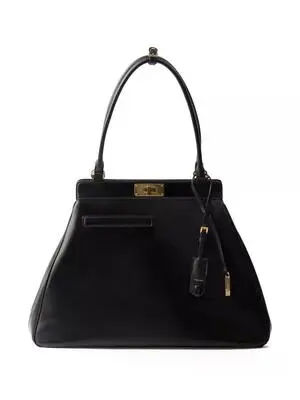 Prada Large Leather Tote Bag - Black