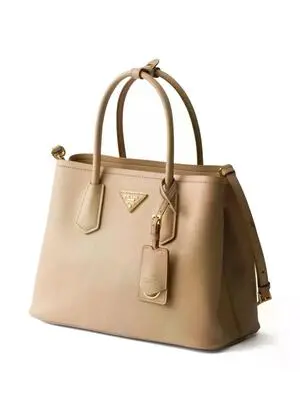 Prada Saffiano Leather Tote Bag - Neutrals
