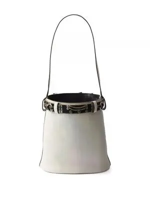 Prada Buckle Bucket Bag - White