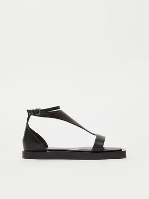 Max Mara Flat Leather T-bar Sandals