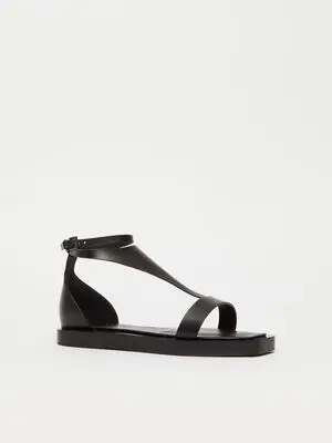 Max Mara Flat Leather T-bar Sandals