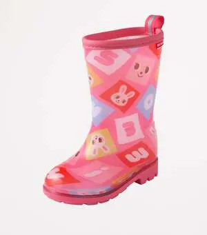 MIKI HOUSE Rabbit Print Rain Boots