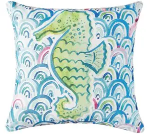 C&F HOME Mermaid Garden Seahorse Pillow - One-color