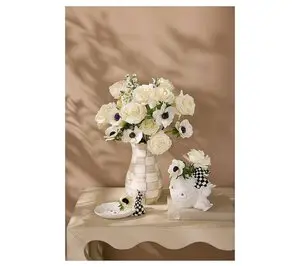 MACKENZIE-CHILDS White Rabbit Ceramic Climbing Unnies Vase
