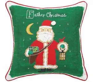 C&F HOME 18' X 18' Father Christmas Alphabet Emb Ellished Pillo - One-color