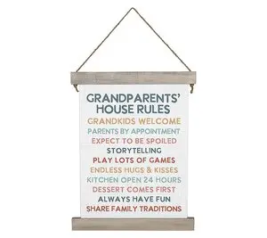 SINCERE SURROUNDINGS 27.5' House Rules Hanging Anvas - One-color