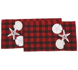 VALERIE PARR HILL 13' X 72' Seaside Plaid Table Runner Valerie - One-color
