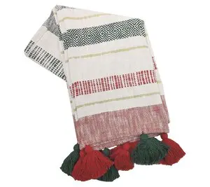 VALERIE PARR HILL Barton Ruby Striped Throw Blanket Valerie - One-color
