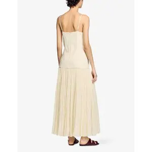 Sandro Sleeveless V-neck Woven Maxi Dress