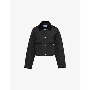 Prada Lightweight Triangle-logo Cropped Nylon Jacket - Black