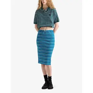 Prada Cropped Striped Cotton Piqué Polo Shirt