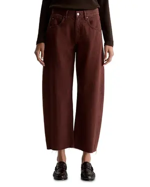 Ag Hattie High-rise Cropped Barrel Jeans - Chestnut
