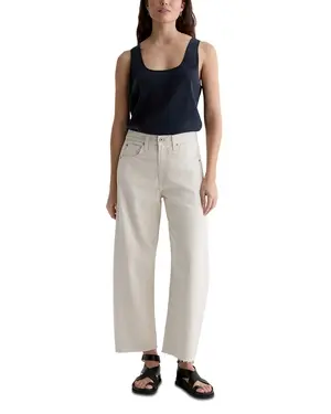 Ag Hattie High-rise Cropped Barrel Jeans - Opal Stone