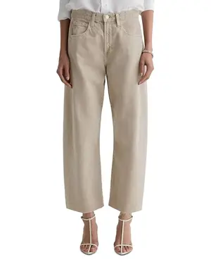 Ag Hattie High-rise Cropped Barrel Jeans - Sulfur Light Taupe