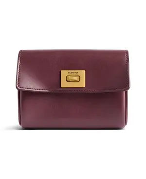 Balenciaga Rodeo Flap Card Holder - Burgundy