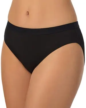 ON GOSSAMER Cabana Cotton Rib Bikini Bottom - Black