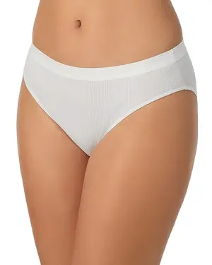 ON GOSSAMER Cabana Cotton Rib Bikini Bottom - White