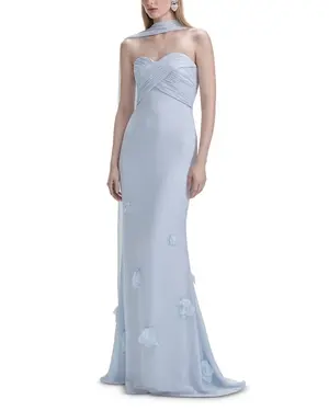 SELF-PORTRAIT Georgette Applique Gown