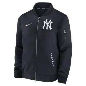 Nike New York Yankees Authentic Collection Dugout Mlb Full-zip Bomber Jacket - Blue