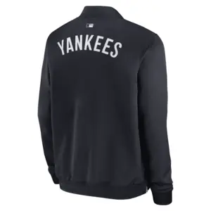 Nike New York Yankees Authentic Collection Dugout Mlb Full-zip Bomber Jacket - Blue