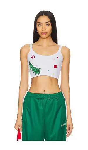 Fiorucci Multipatch Dinosaur Cropped Tank Top