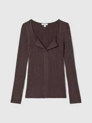 REISS Monica Ribbed Top