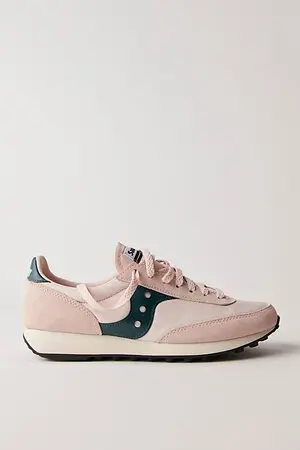 Saucony Trainer 80" Lace-up Mesh And Suede Low-top Sneakers - Pink Combo