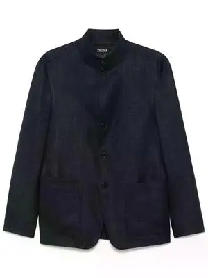 Zegna Slub-texture Jacket - Blue