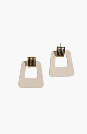 NICKEL & SUEDE Avery Stud Leather Earrings Gold
