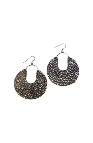 NICKEL & SUEDE Leo Leather Hoop Earrings