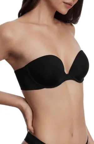 SKARLETT BLUE Breathless Strapless Plunge Push-up Bra - Black