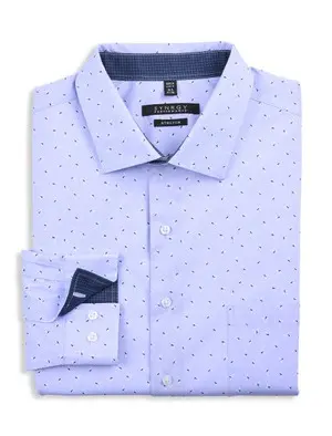 SYNRGY BY DXL Big & Tall Abstract Print Performance Dress Shirt - Blue
