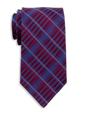 SYNRGY BY DXL Plaid Ombré Neck Tie - Burgundy