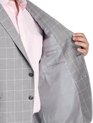Michael Kors Big & Tall Windowpane Suit Jacket