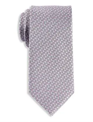OAK HILL BY DXL Geometric Link Patterned Neck Tie - Pink