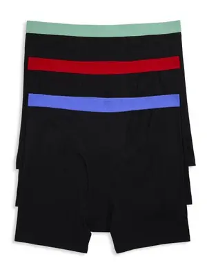 HARBOR BAY BY DXL Big & Tall 3-pk Boxer Briefs - Black