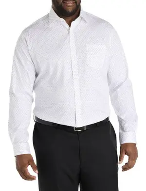 Michael Kors Big & Tall Non-iron Geometric Print Dress Shirt