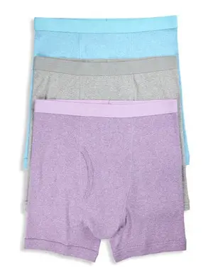 HARBOR BAY BY DXL Big & Tall 3-pk Heathered Boxer Briefs - Lilac Breeze