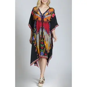 APNY Print Midi Caftan - Blue Multi