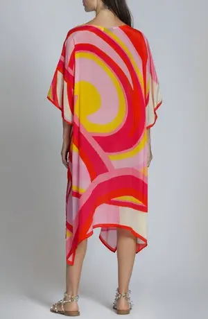 APNY Print Midi Caftan - Pink Multi