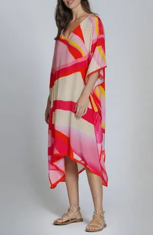 APNY Print Midi Caftan - Pink Multi