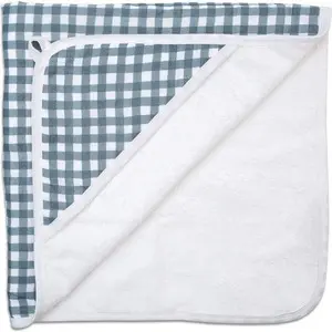 LULUJO Hooded Towel - Navy Gingham