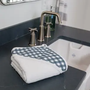 LULUJO Hooded Towel - Navy Gingham