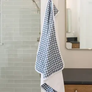 LULUJO Hooded Towel - Navy Gingham