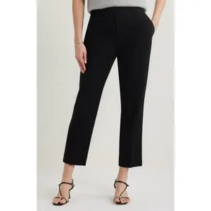 Nordstrom The Lena Slim Cropped Trousers - Black