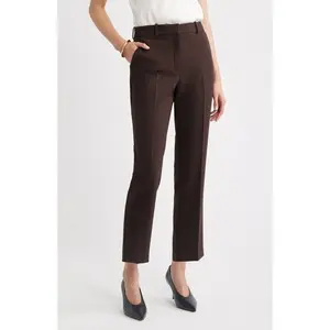 Nordstrom The Lena Slim Cropped Trousers - Brown Mole
