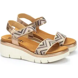 Pikolinos Gomera Platform Wedge Sandals - Champagne