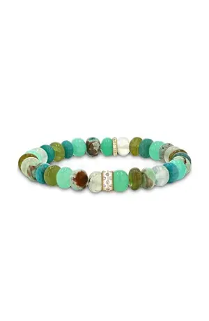 Sheryl Lowe 14kt Yellow Gold Diamond And Gemstone Bracelet - Green Mix / 14kt Yellow Gold