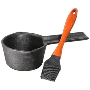 KUCHENPROFI Cast Iron Basting Set W/ Saucepan & Brush - Black