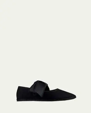 VIBI VENEZIA Maxi Bow Ballerina Flats - Carbone